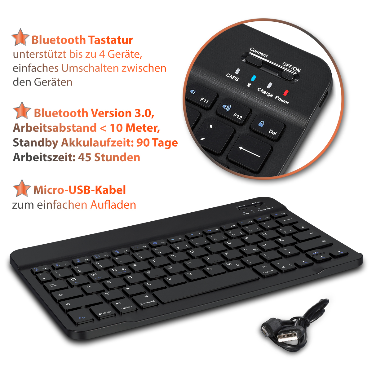 Keyboard Tasche für Samsung Galaxy Tab S6 Lite Bluetooth Hülle Tastatur ...